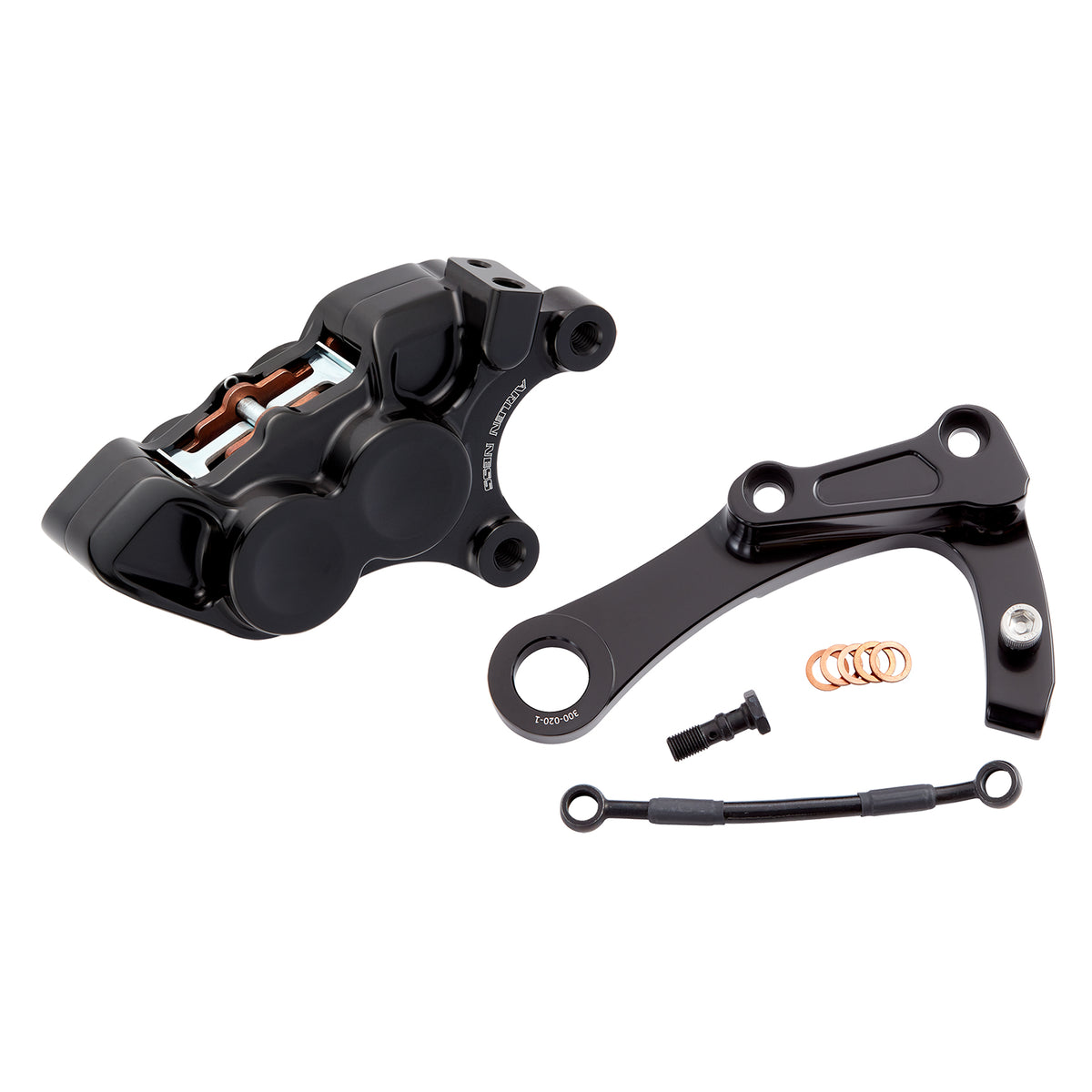 Rear 4-Piston Brake Caliper Kit M8 Softail, Black – ArlenNess